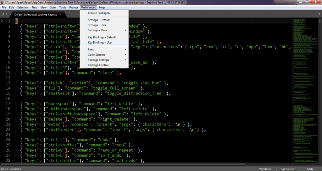 Sublime keyboard shortcuts